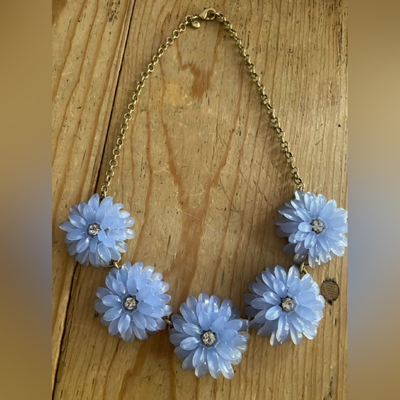 J. Crew | Jewelry | J Crew Flower Statement Necklace Periwinkle Blue ...